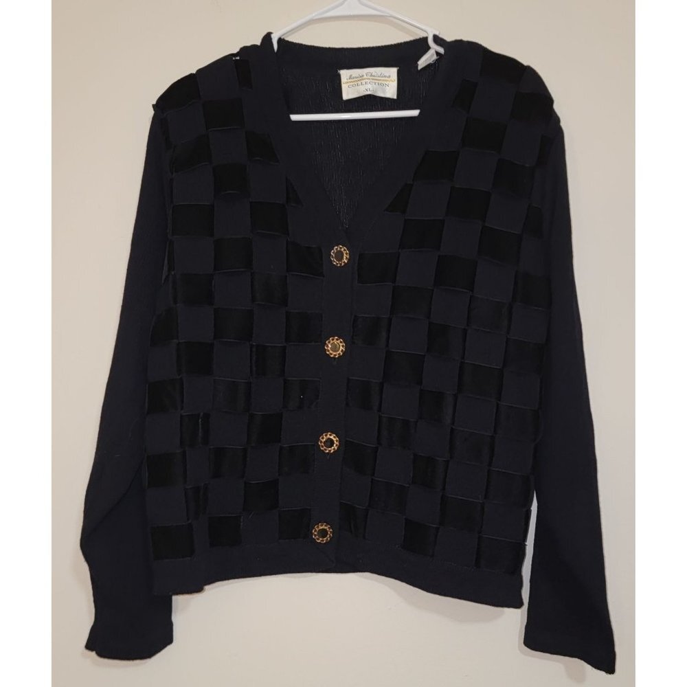 Marisa Christina Collection Velvet Weave Cardigan Swe… - Gem